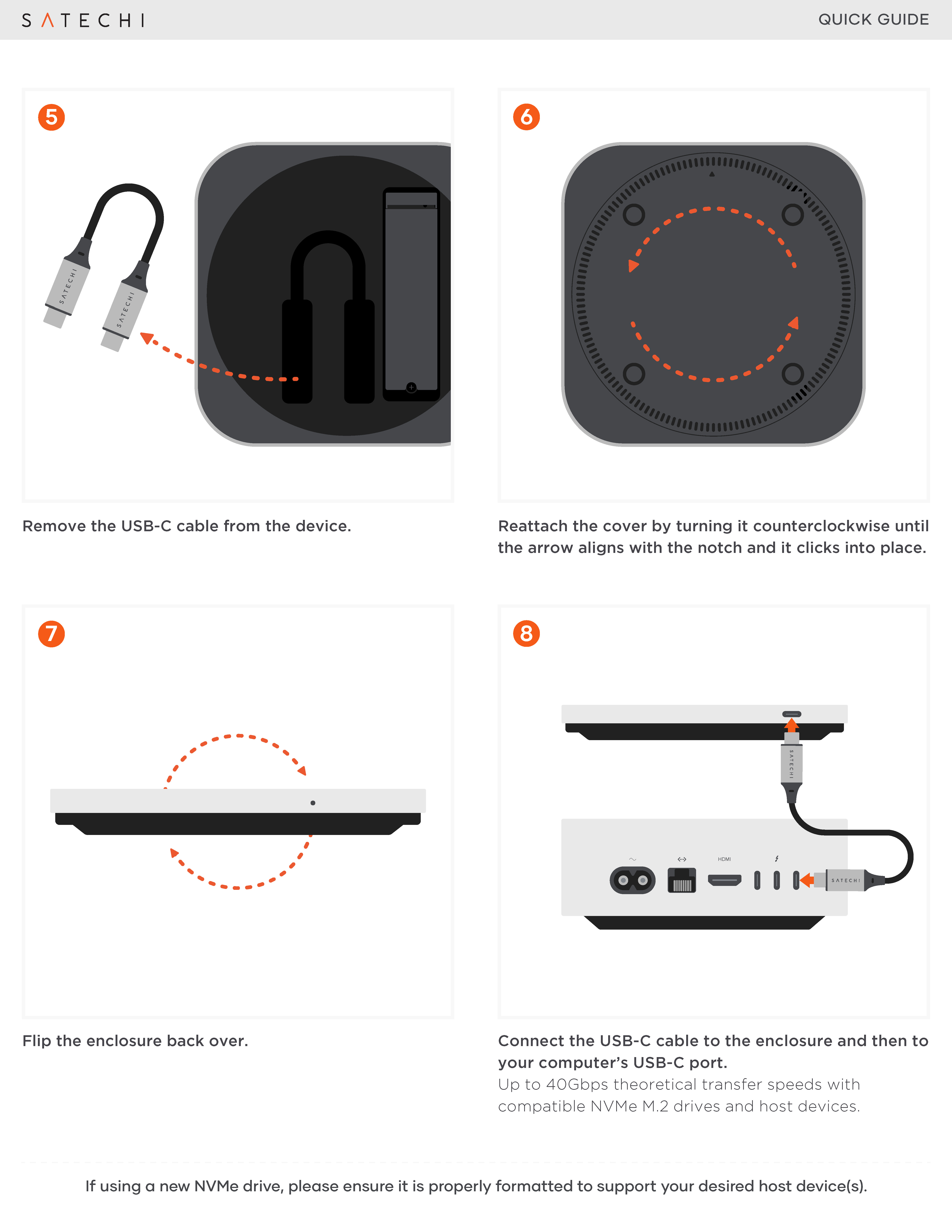 Quick Start Guide - USB4 Slim NVMe SSD Enclosure | ST-EU4SNSS – Satechi